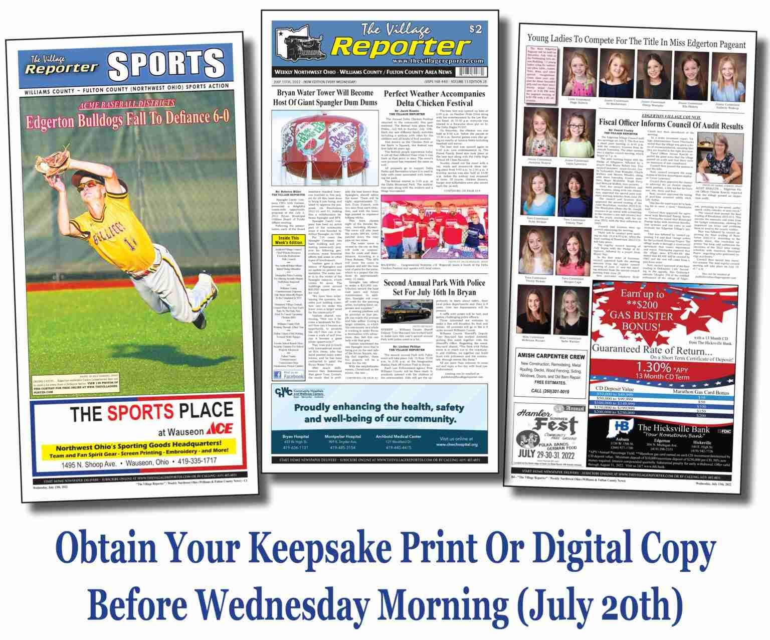 The Village Reporter – Serving Williams & Fulton Counties In Northwest Ohio