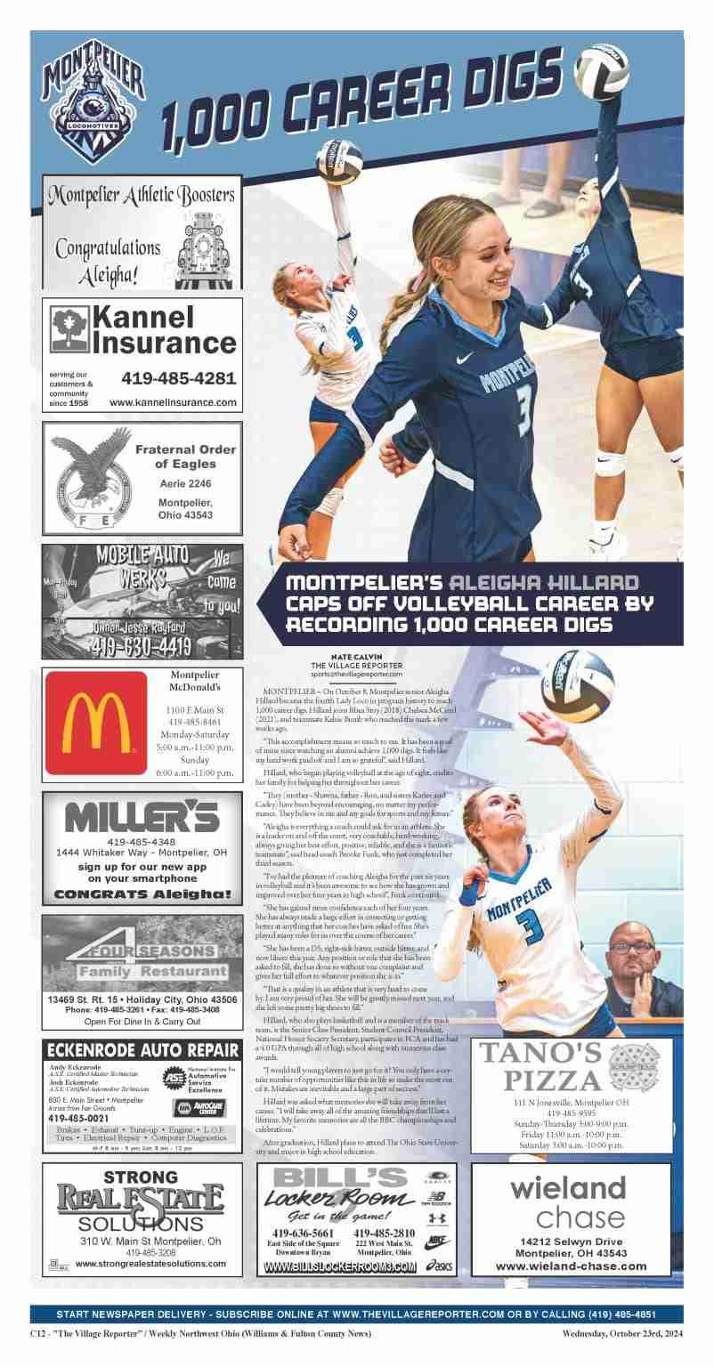 Montpelier's Aleigha Hillard Caps Off Volleyball Career By Recording ...