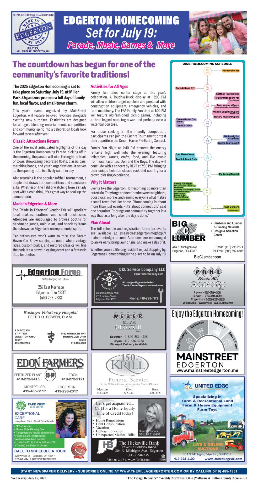 Edgerton Homecoming 2025: Parade, Family Fun & Small-Town Spirit Set ...