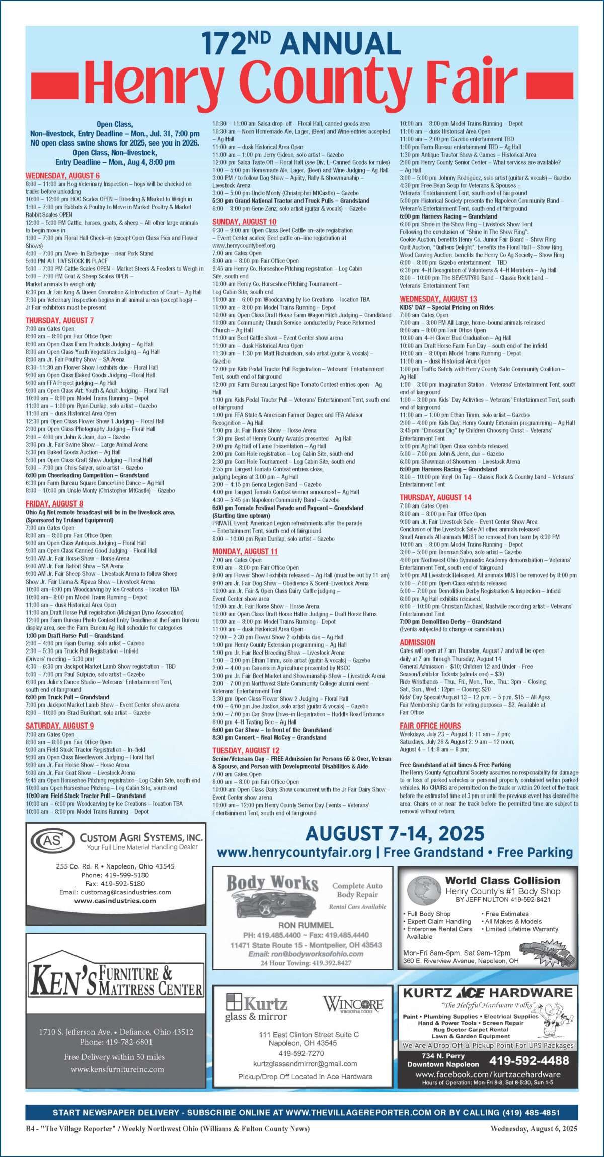172nd Henry County Fair Scheduled - The Village Reporter