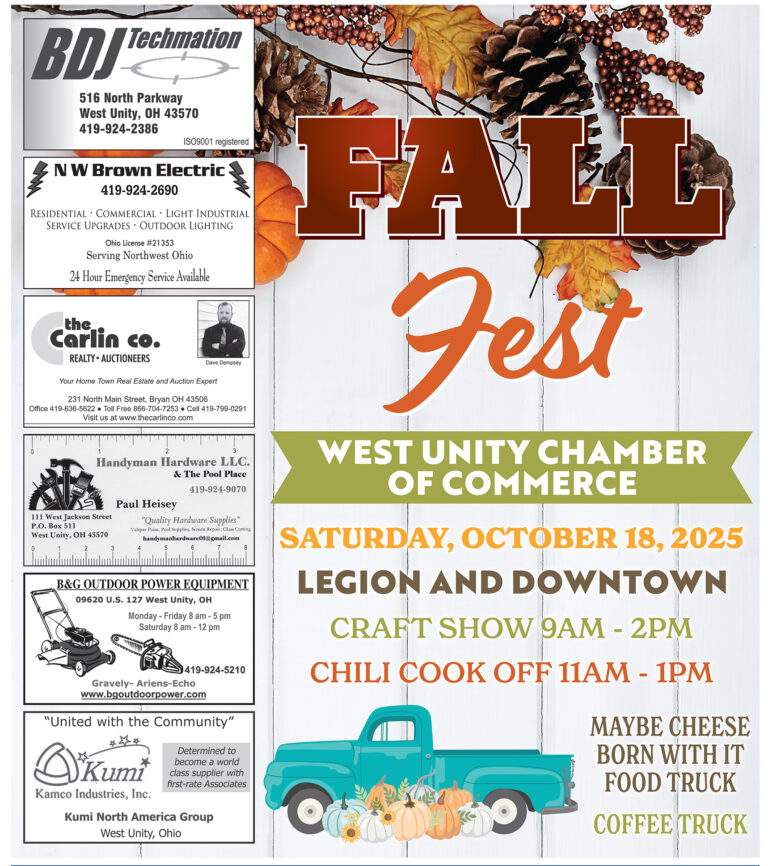 West Unity Fall Fest Set For Saturday - The Village Reporter